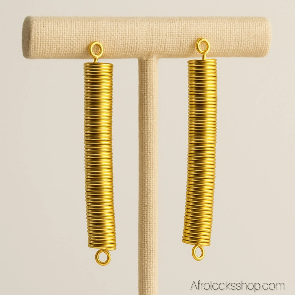 Lot de 2 bijoux spirales longues pour locks – doré ou argenté – trou 9 ...
